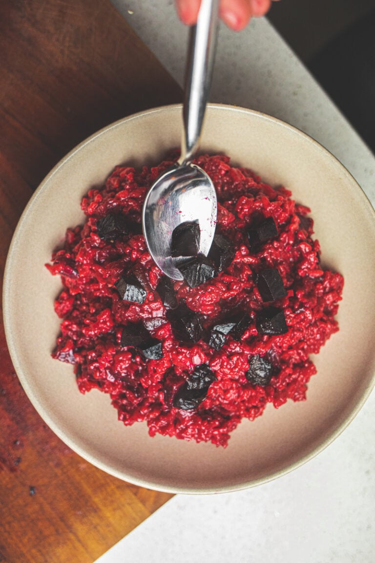 The Best Beetroot Risotto with Crispy Sage & Hazelnuts