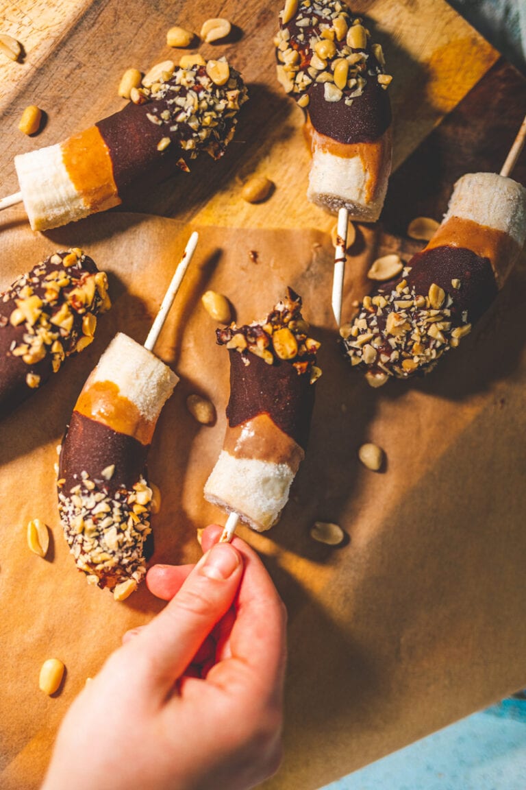 Healthy Snickers Ice Pops I Georgie Eats