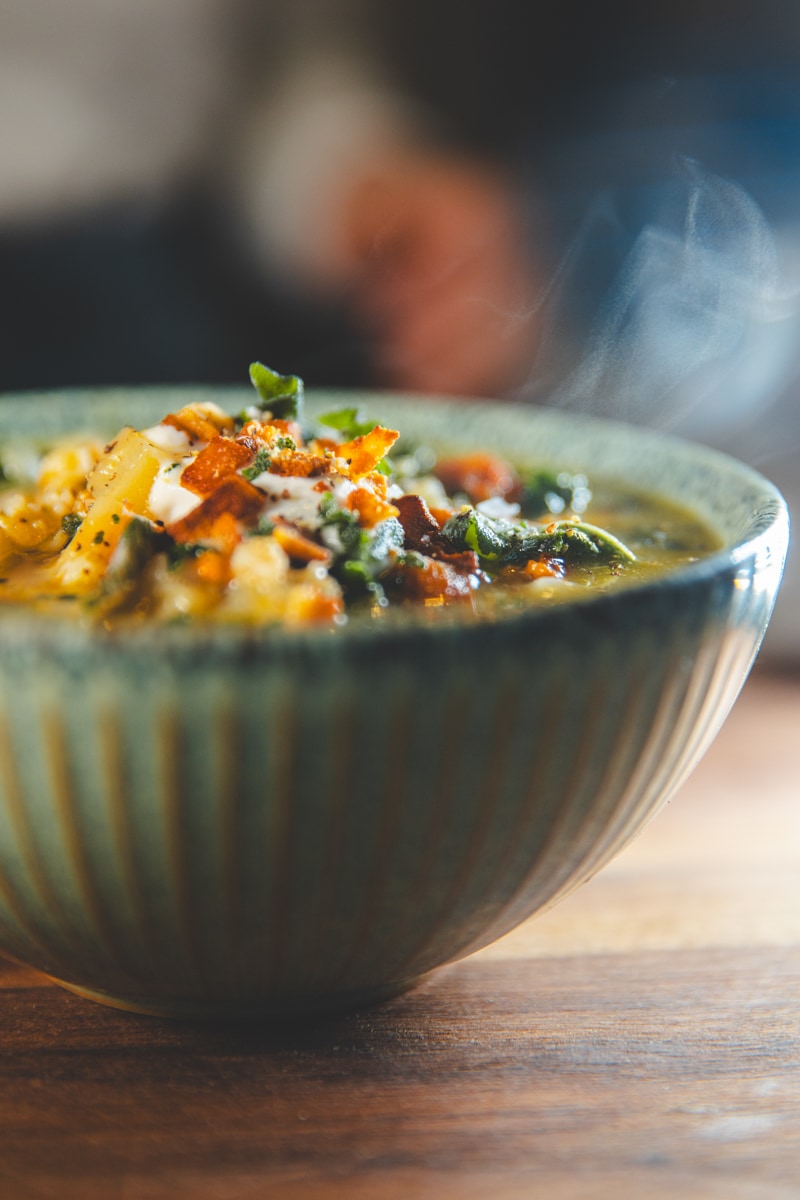 Celeriac, Spelt & Sage Soup I Georgie Eats