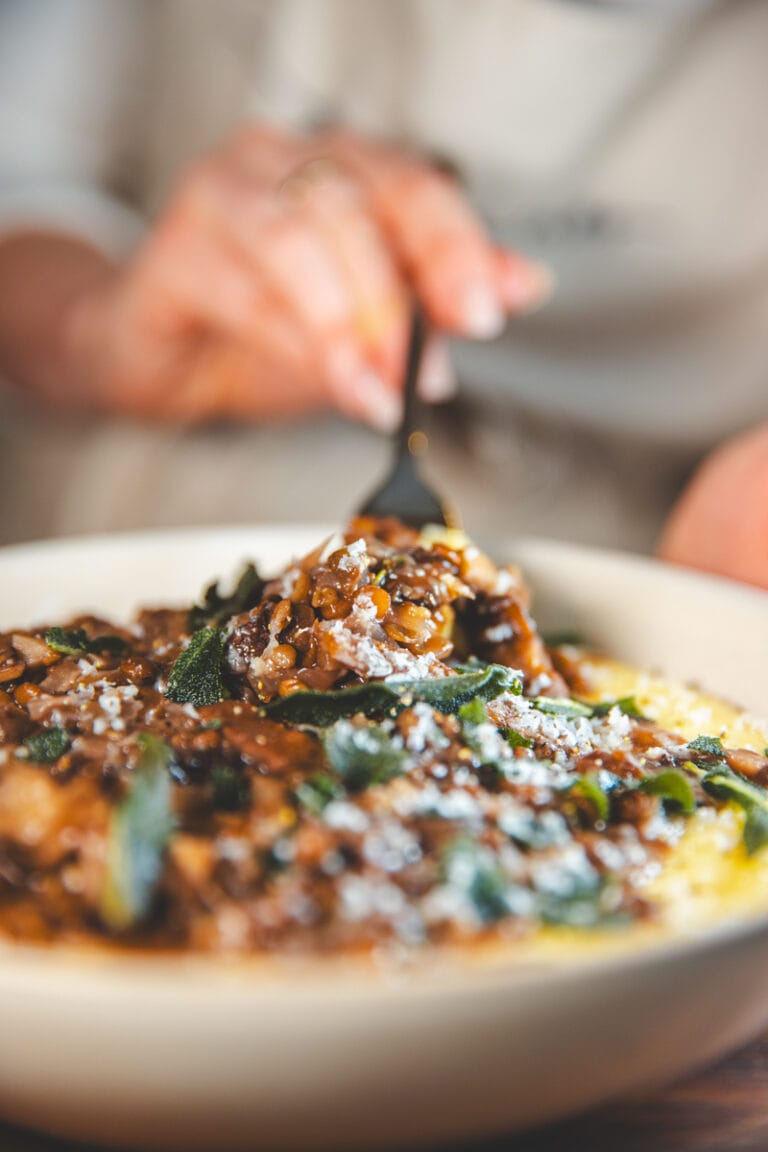 Mushroom Ragu & Creamy Polenta I Georgie Eats