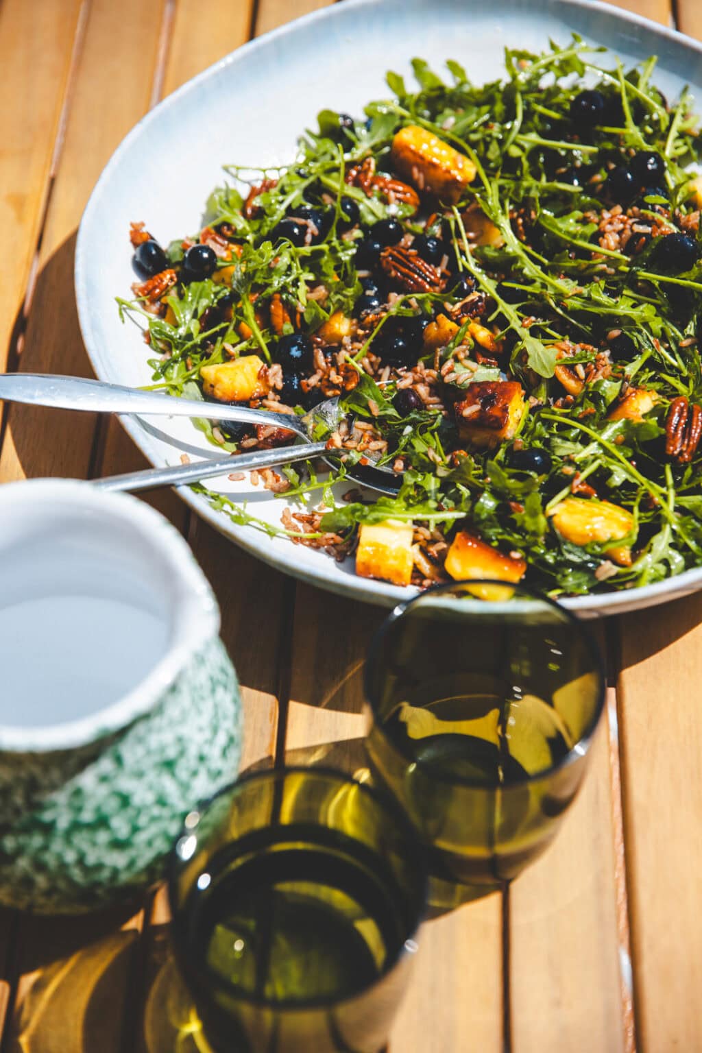 Blueberry, Halloumi & Pecan Salad I Georgie Eats