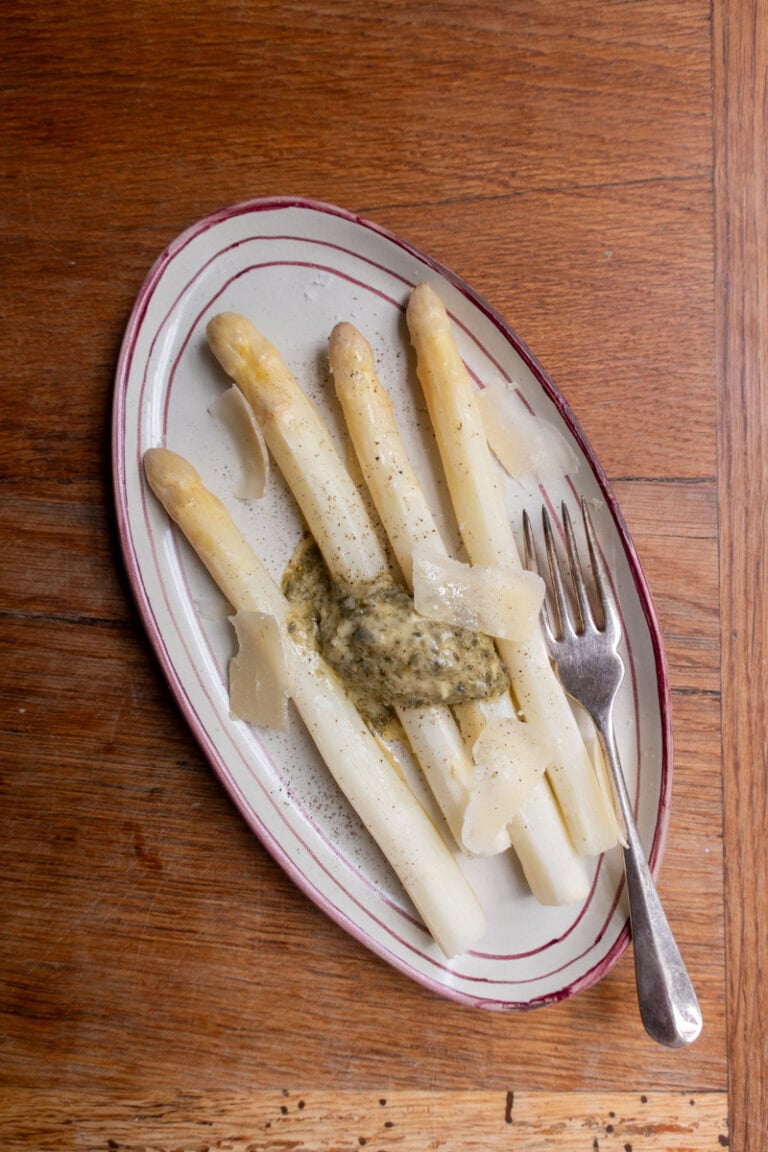White Asparagus, Caper Salsa - Georgie Mullen